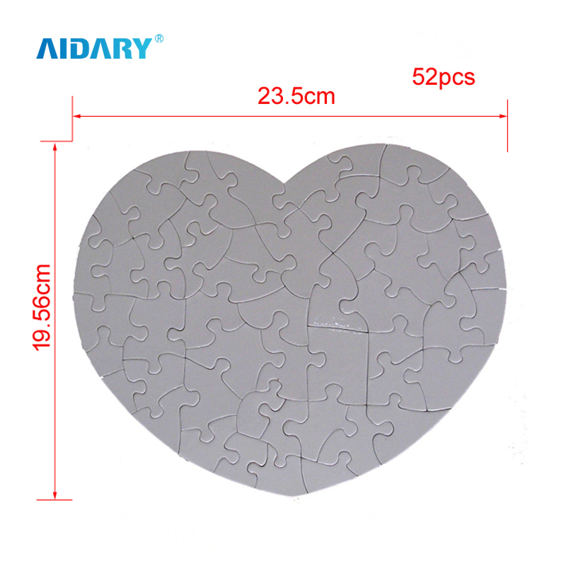 Sublimation Heart Puzzle 52pcs - Buy Sublimation Heart Puzzle 52pcs ...