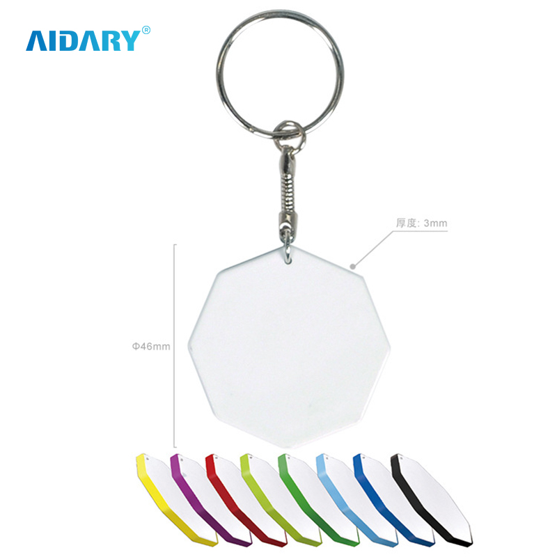 Sublimation 44mm Octagon Plastic Key Ring Sublimation Plastic Keychain ...